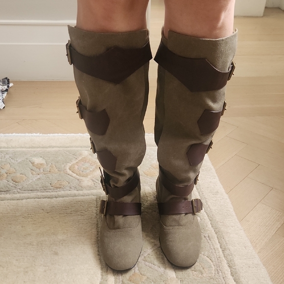 Jeffrey Campbell | Shoes | Jeffrey Campbell Olive And Brown Heeled ...